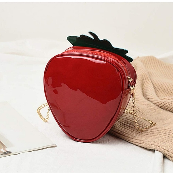 Bags | Strawberry Bag Purse New Vegan Leather Fruit Trendy Unique ...